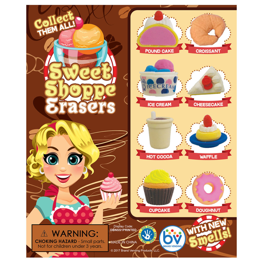 Sweet Shoppe Erasers Double-Sided Printed Display (6″ x 5″) – Brand ...