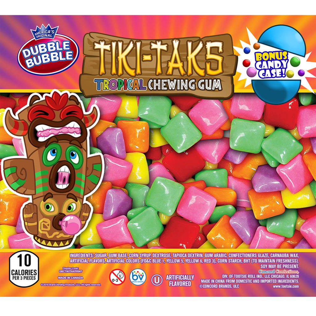 Tiki Taks – 2″ Candy Printed Display (8″ x 9″) – Brand Vending Products